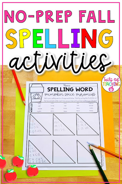 Tails of Teaching: Fall Spelling Activities