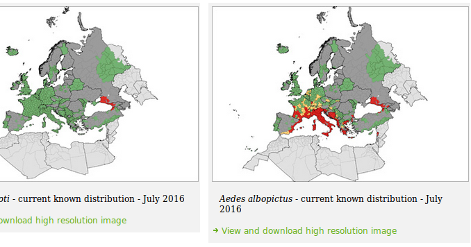 Avian Flu Diary: ECDC: Updated Aedes Mosquito Maps For Europe