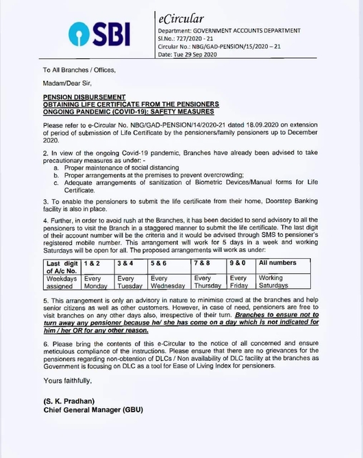 SBI HAS EXTENDED DATE OF SUBMISSION OF LIFE CERTIFICATE TO DEC 2020 sbi-has-extended-date-of-submission-of-life-certificate-to-dec-2020