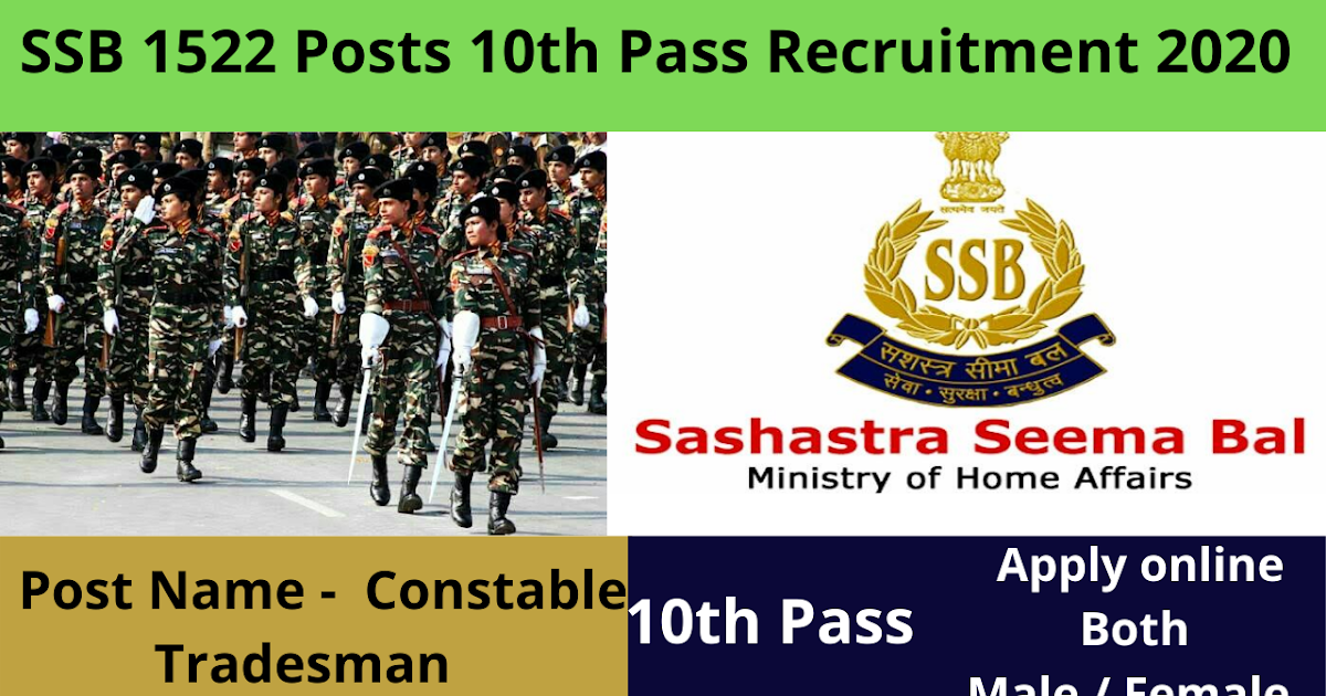 SSB Recruitment 2020