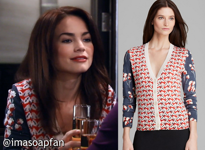 Elizabeth Webber's Red, White and Blue Print Cardigan - General ...