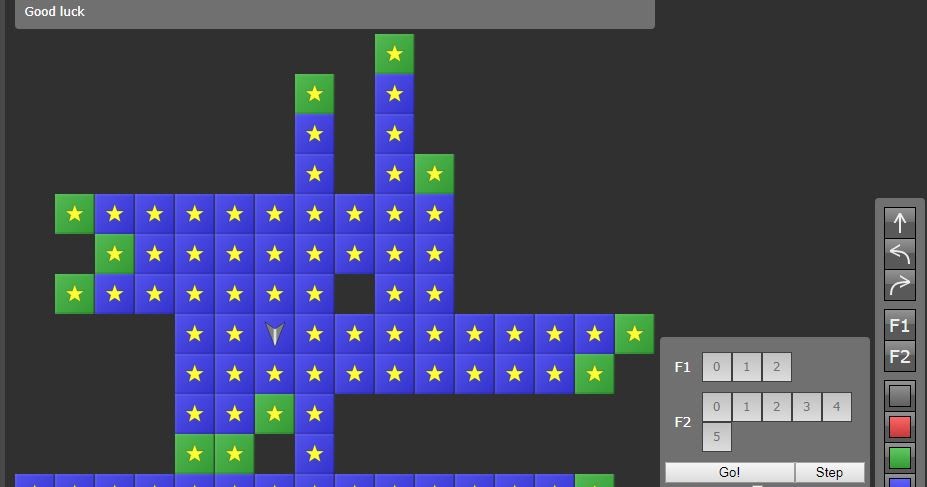 Robozzle Solutions: #Robozzle 9879 "Double Counting" Solved