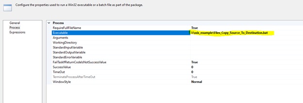 Microsoft Business Intelligence: Execute windows bat file from SSIS