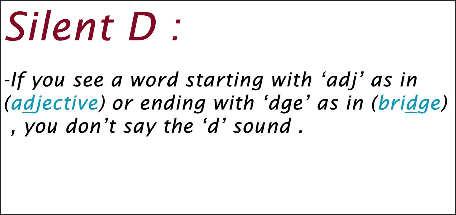 Pronuntiation: Silent letters