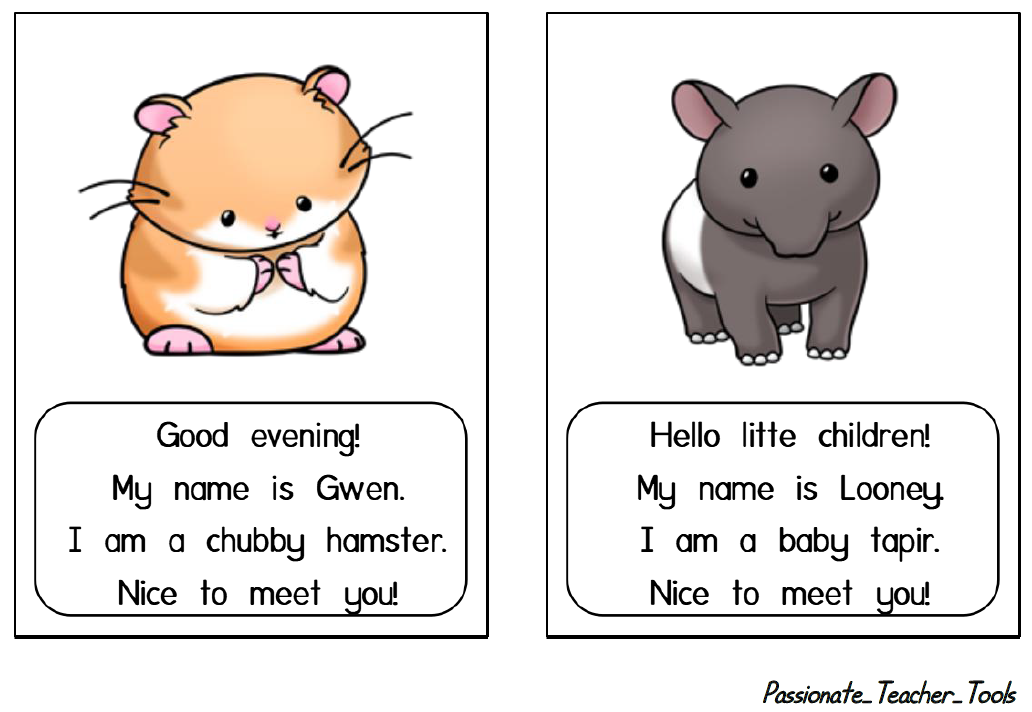Passionate Teacher Tools: Animal Reading Cards Vol. 4 (25 pages)