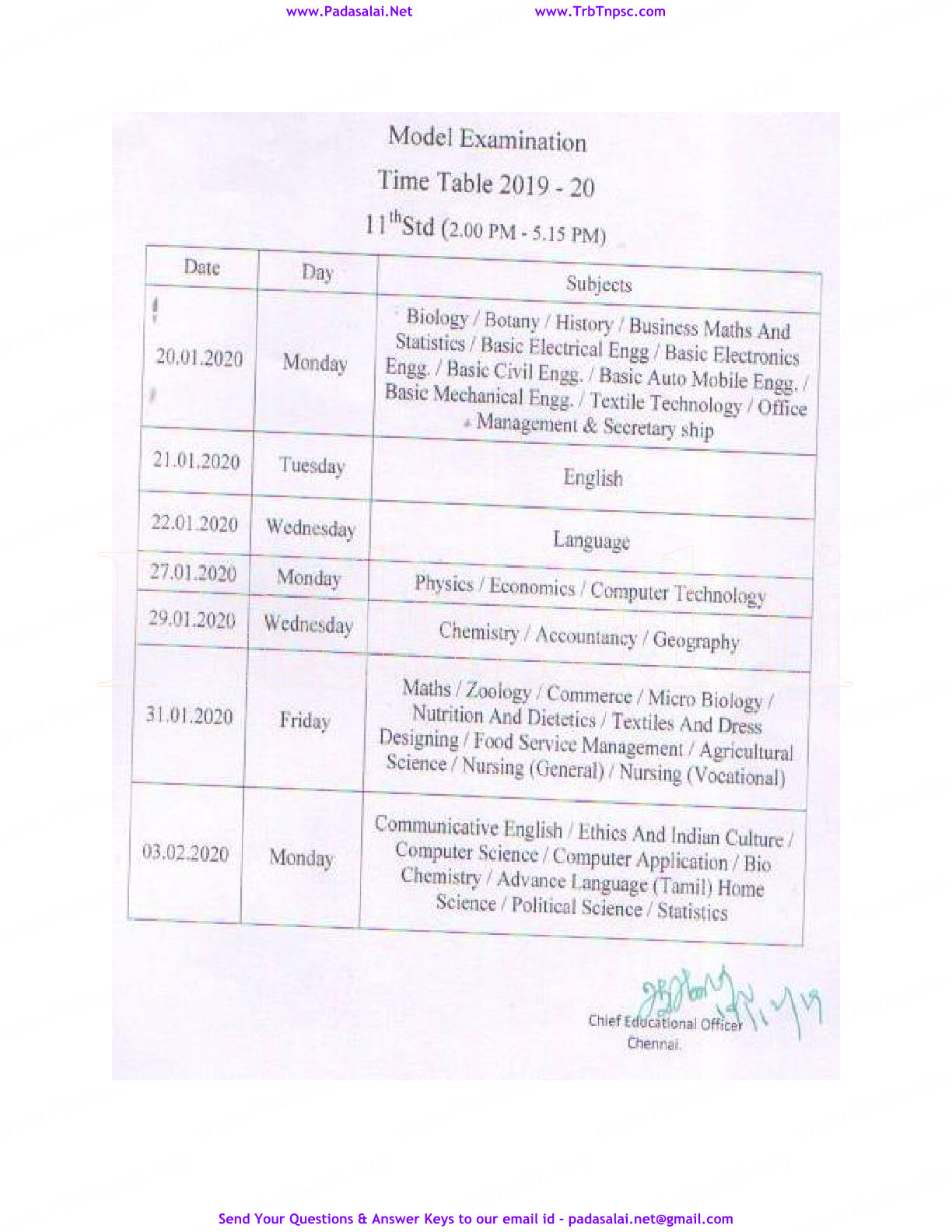 10th, 11th, 12th Standard - 1st Revision Test Time Table 2020 Download ...