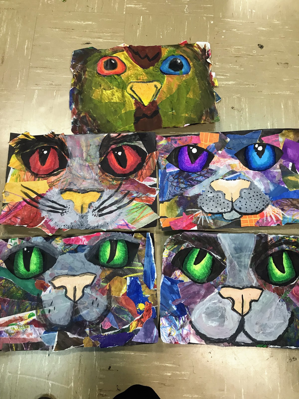 Elements of the Art Room: Collage Animal Faces