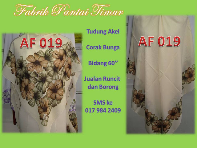 Fabrik Pantai Timur: T. Akel Corak Bunga Bidang 60''