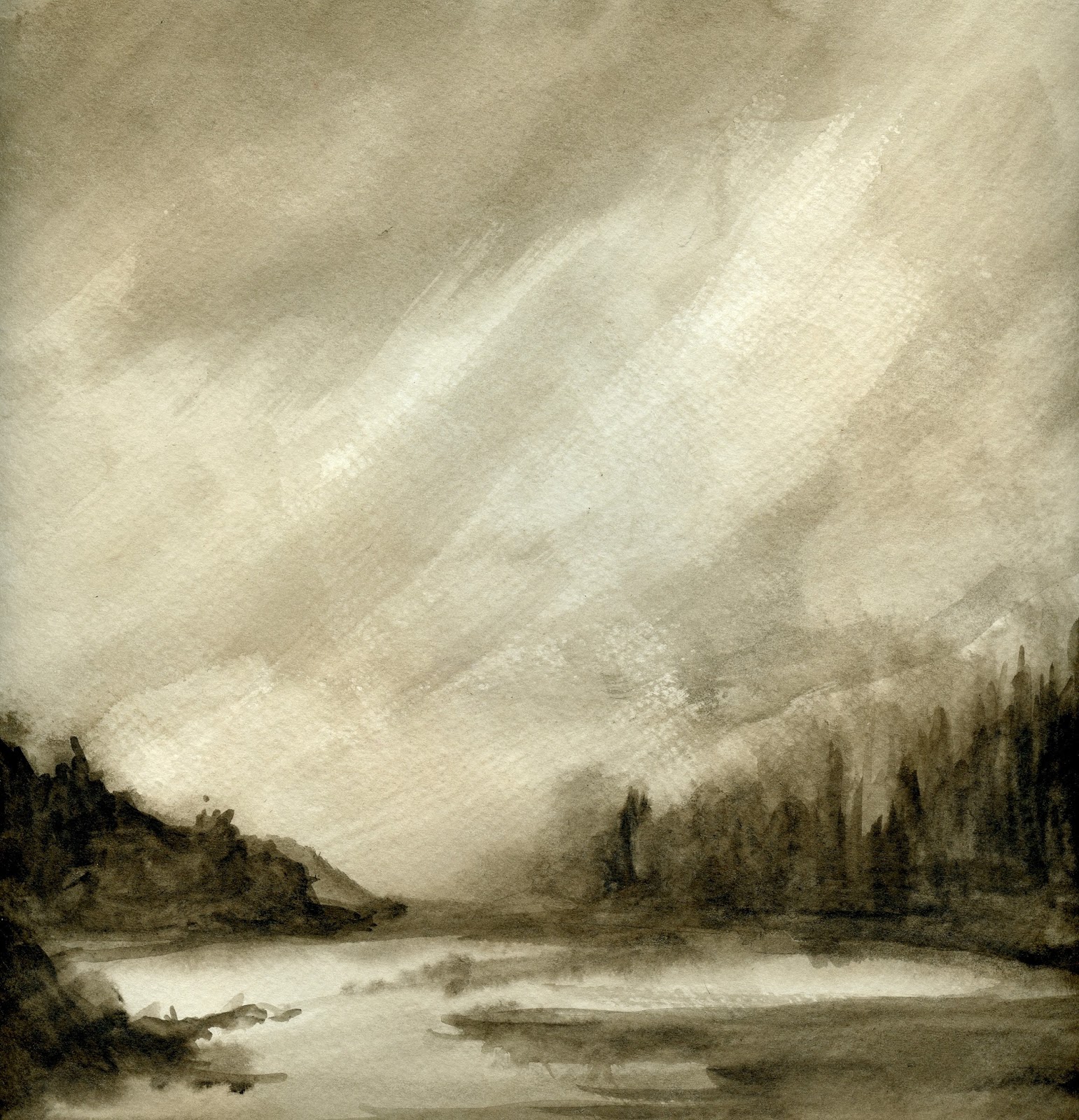 Big Sky Country and Sepia Skies #Watercolor #WorldWatercolorGroup # ...