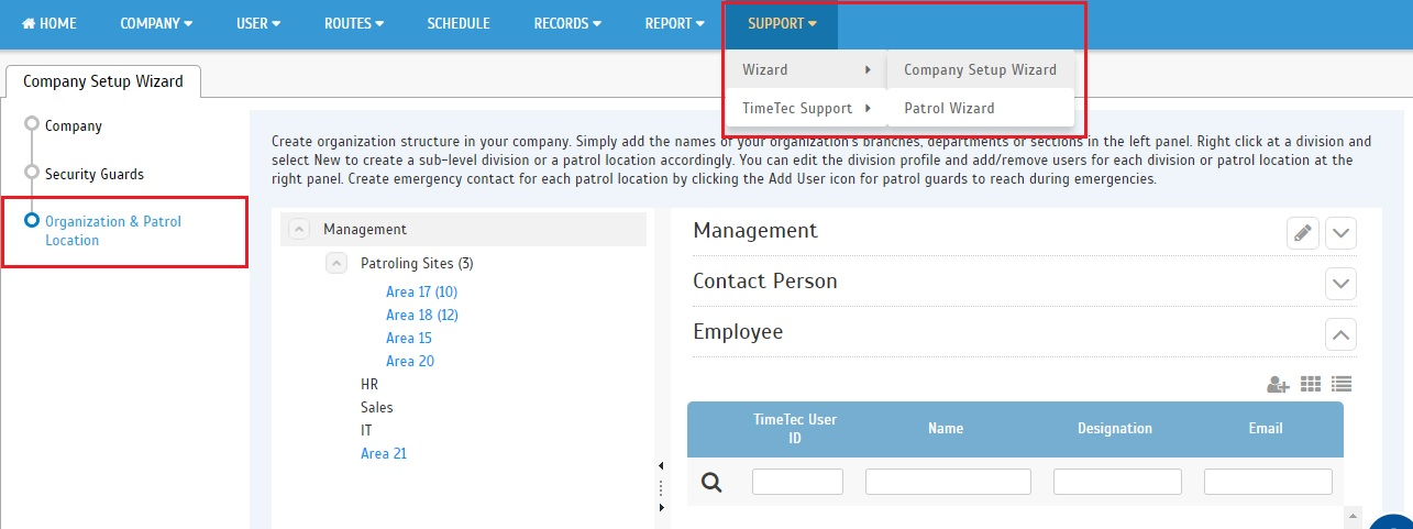 Overview of Organization Structure in TimeTec Patrol | FingerTec ...