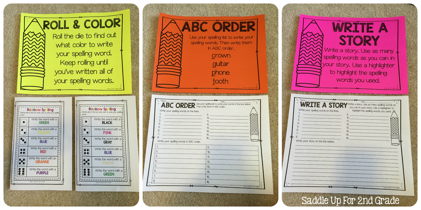 Journeys 2nd Grade Spelling Lists and Activities - Saddle Up for 2nd Grade