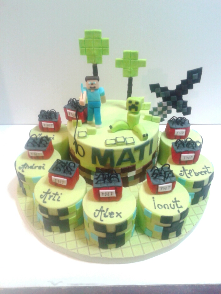 Torturi fistichii: Tort Minecraft!