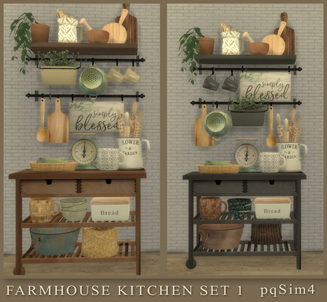 Farmhouse Kitchen Set. The Sims 4 Custom Content.