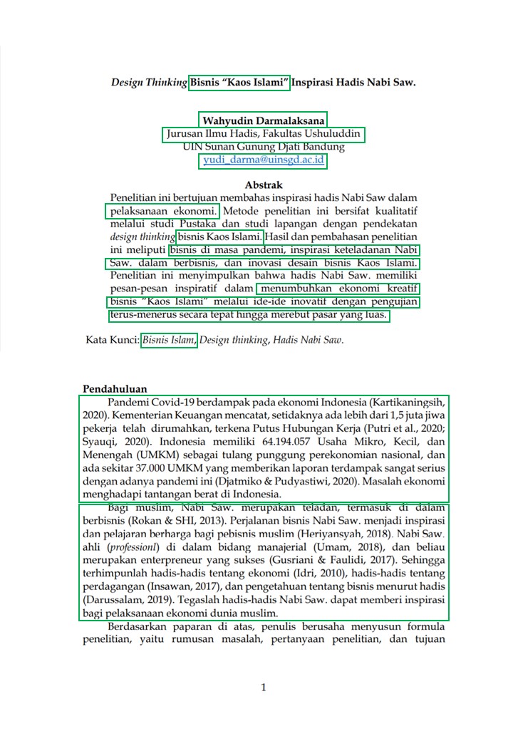 TEMPLATE ARTIKEL DESIGN THINKING HADIS