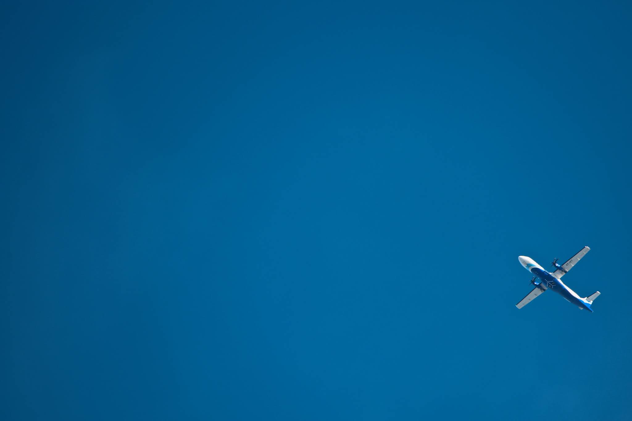 Aeroplane in Blue Sky Background for Corporate Presentations