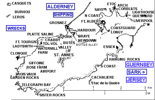 MAPS OF ALDERNEY ISLANDS - UNITED KINGDOM