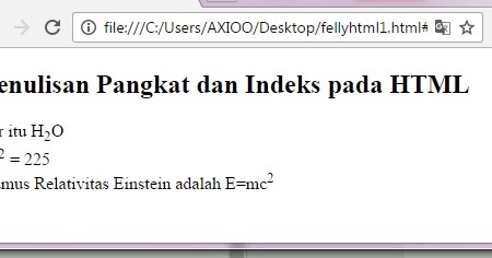Penulisan Persamaan Matematika seperti Pangkat dll dalam HTML ...