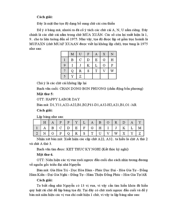 Mật Thư : Hệ thống tọa độ - Huỳnh Bảo Quốc Tuấn