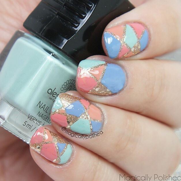 18 Bright And Bold Color-Block Designs... For Your Nails!