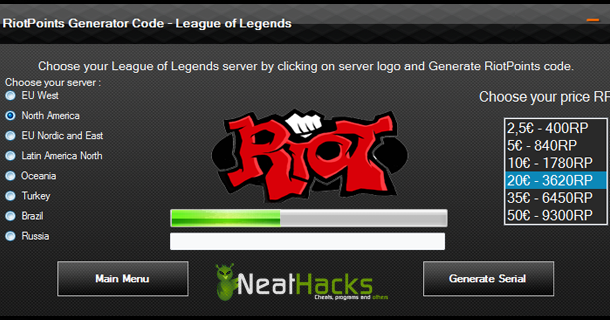 Riot Points Code Generator ~ NeatHacks - new center of hacks
