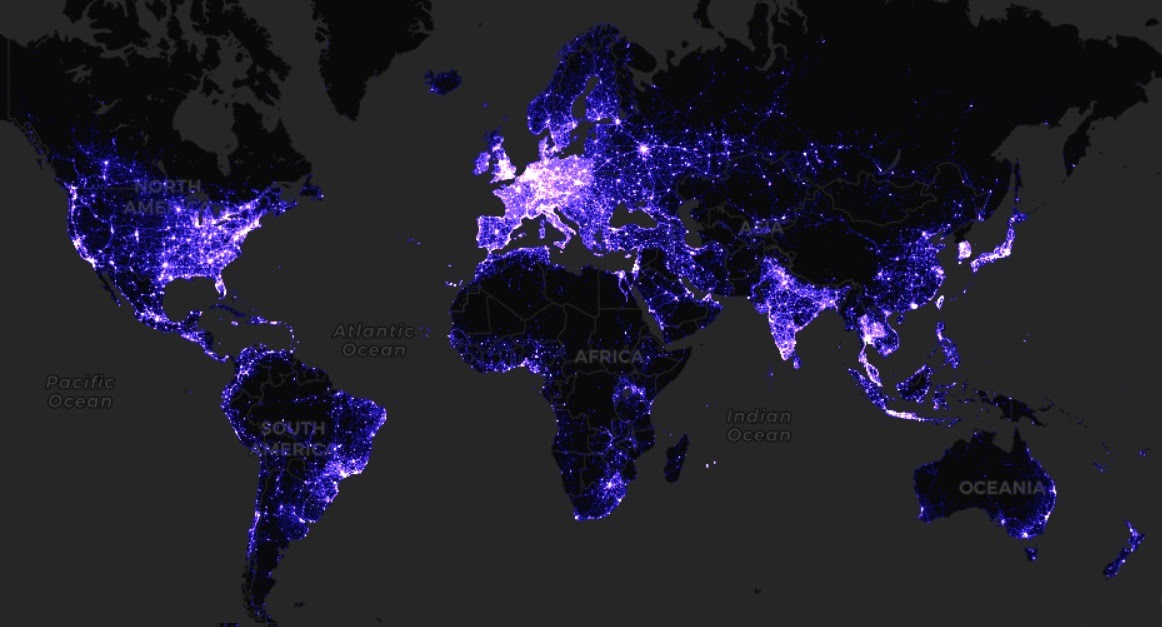 Cartographie numérique: Carte mondiale des antennes-relais mobiles à ...