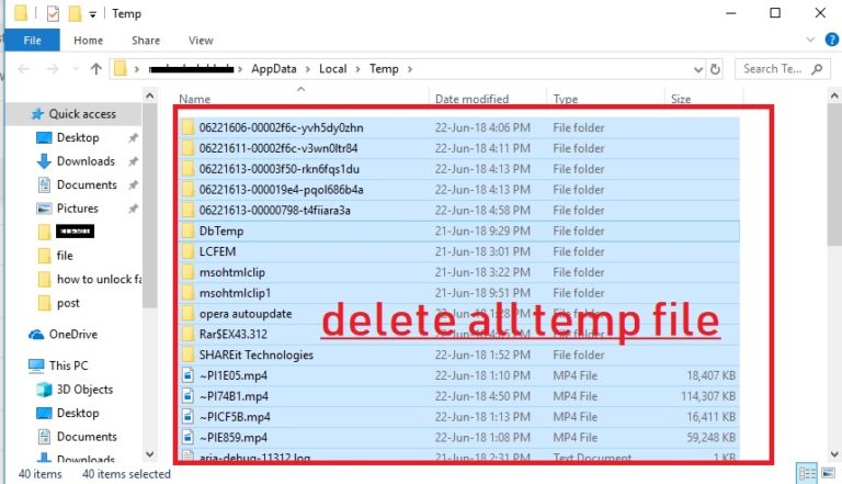 Clean Temp file on Windows