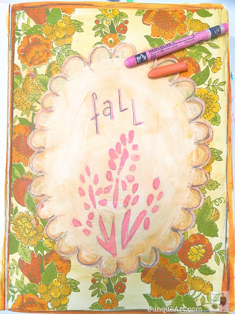 StencilGirl Talk: Fall Art Journal Page by Cindy Gilstrap
