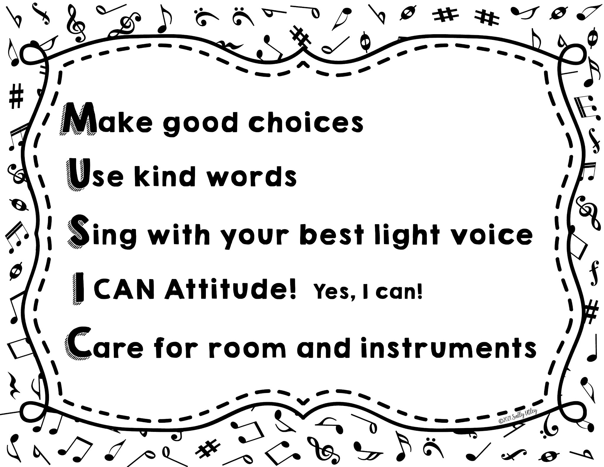 MUSIC Classroom Rules - Sally's Sea of Songs