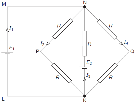 A network of resistors, each of resistance R, is shown in Fig. 7.1 ...