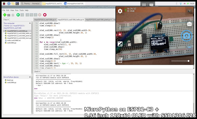 Embedded things: ESP32-C3/MicroPython + SSD1306 I2C OLED