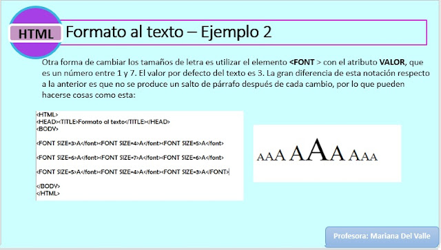 Ing.MarianaDelValle: Formato al texto