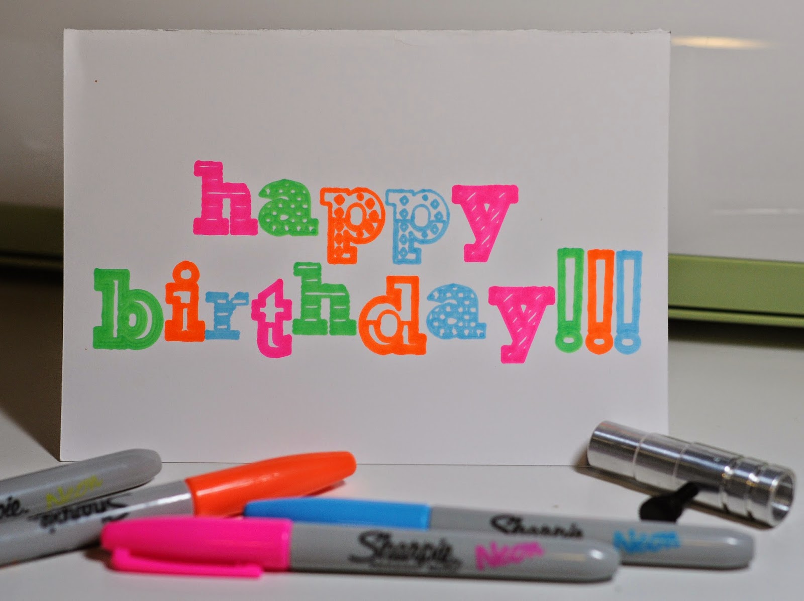 Amy Corbin: Birthday card with Sharpies in the Explore!