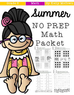 Kelly McCown: Summer NO PREP Math Packet Grades 5 to 6