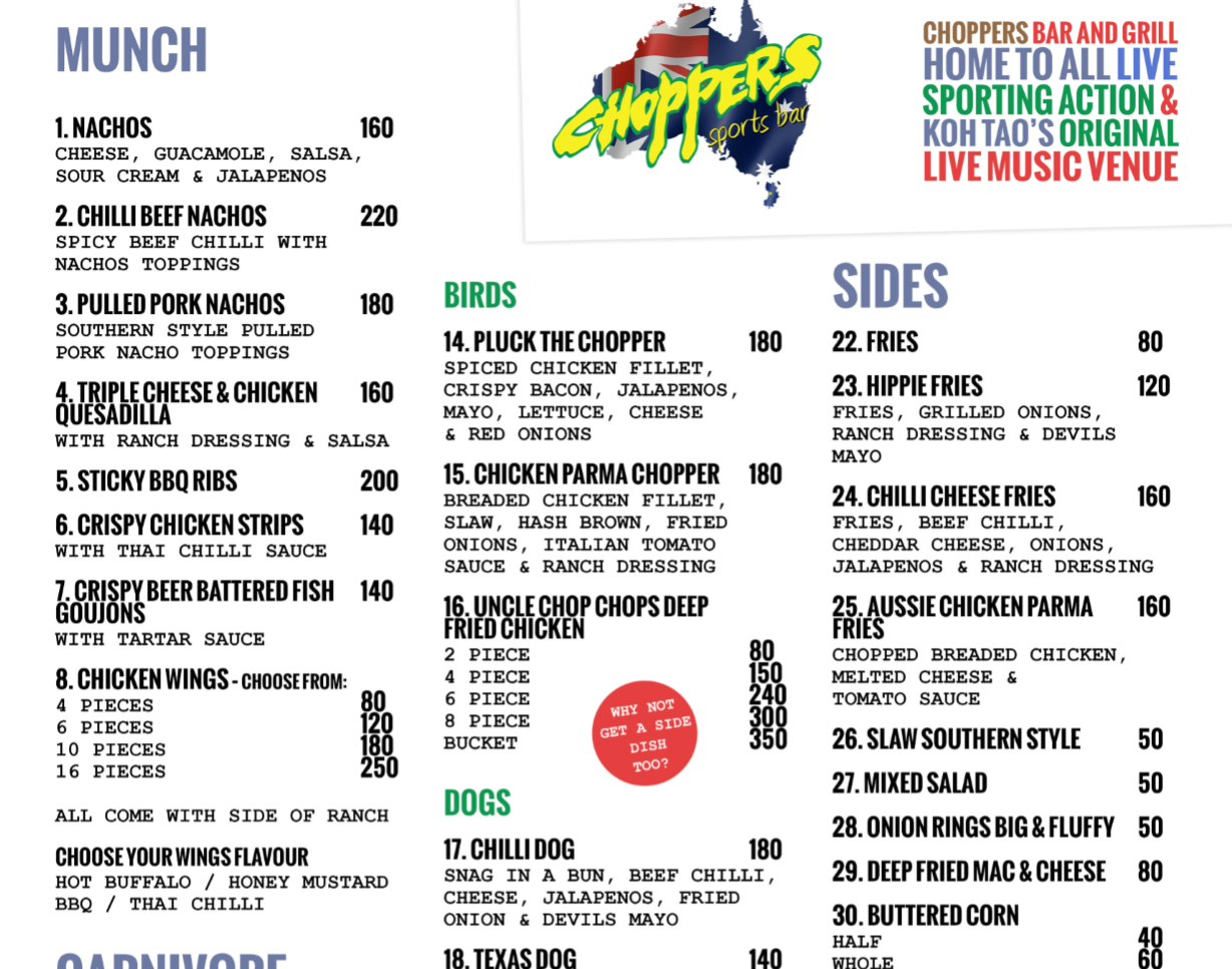 Erin Marie Under the Sea: Koh Tao Delivery Menus