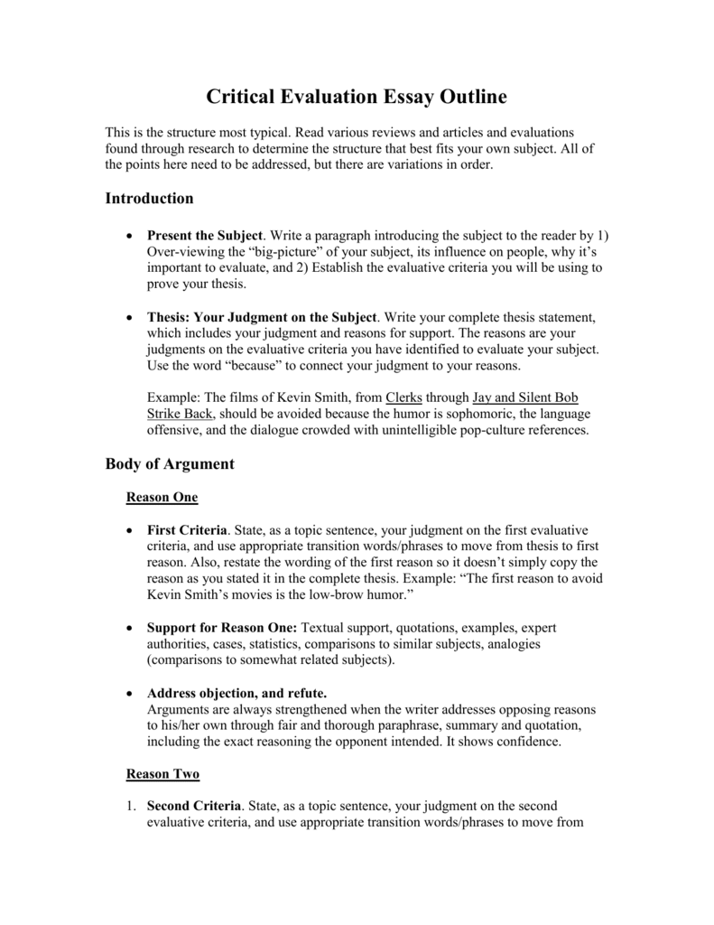 Evaluation Examples Essay ~ Resume Letter