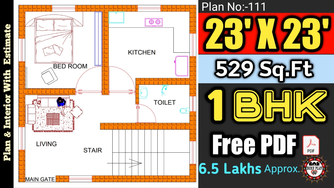 23 X 23 HOUSE PLAN II 23 X 23 GHAR KA NAKSHA II PLAN :111