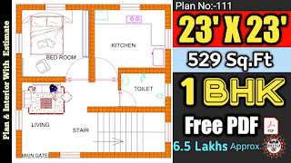 23 X 23 HOUSE PLAN II 23 X 23 GHAR KA NAKSHA II PLAN :111