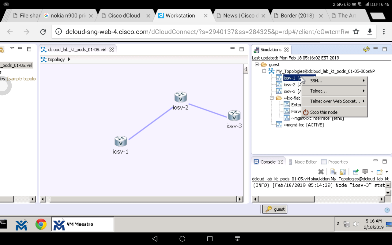 Accessing Cisco Free VIRL lab from cisco_dcloud ( You can do lab with ...