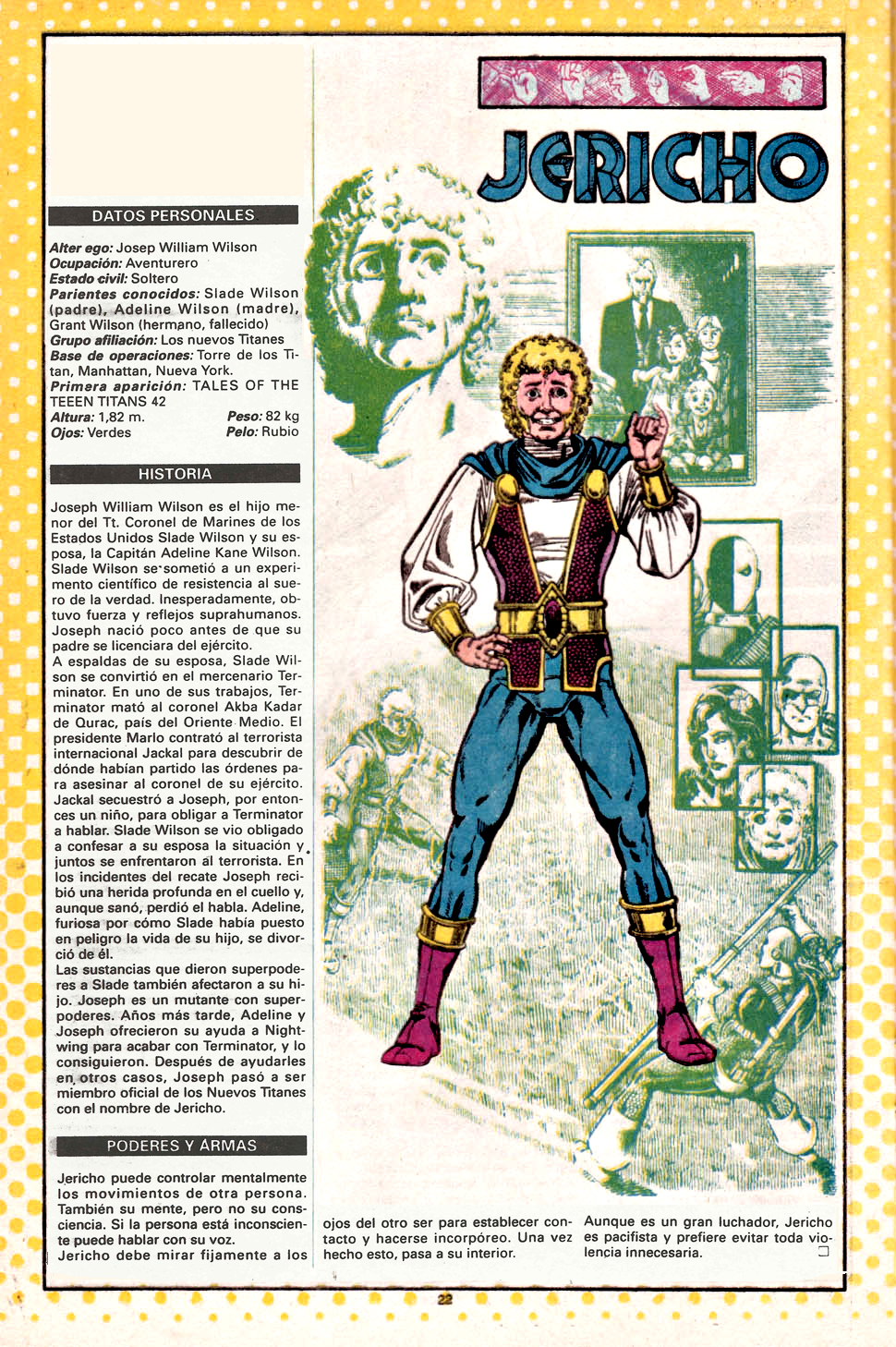 Fichas de Superheroes Marvel y DC: Jerico