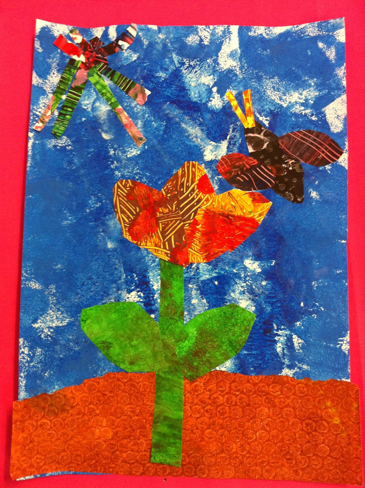 CAC Primary Art: Prep S Eric Carle inspired flower collage