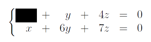 Equations system with a black rectangle in LaTeX - Gustavo