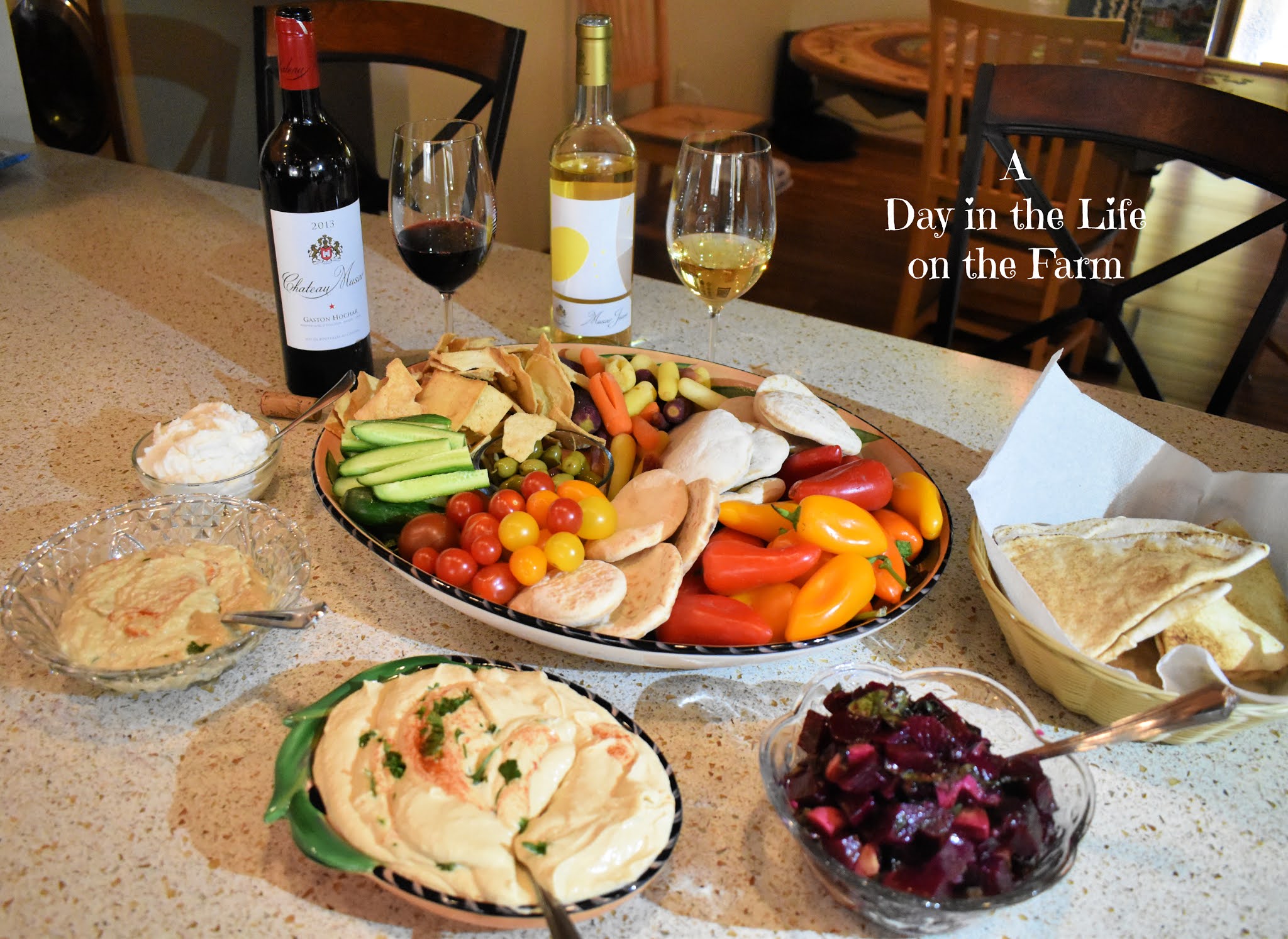 A Day in the Life on the Farm: Mezze Platter with Lebanese Wines #WinePW