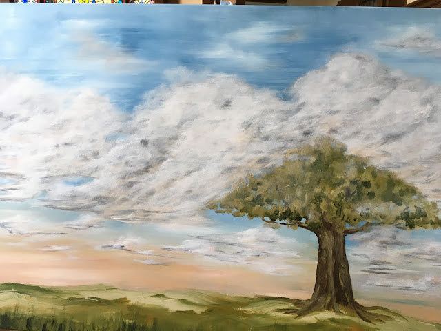 Step by Step Large format tree painting