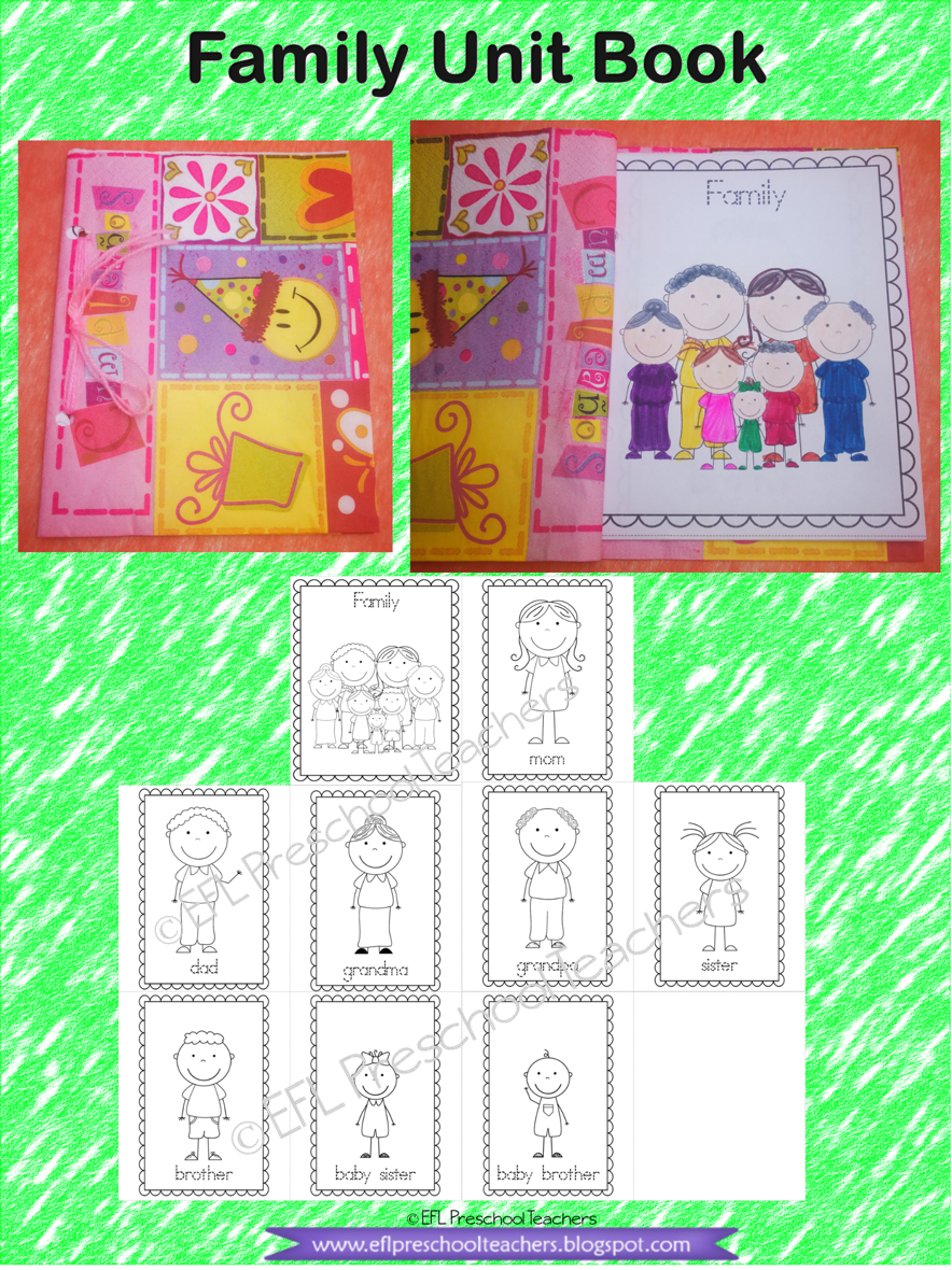 ESL/EFL Preschool Teachers: Family Theme Printable book and Games for ...