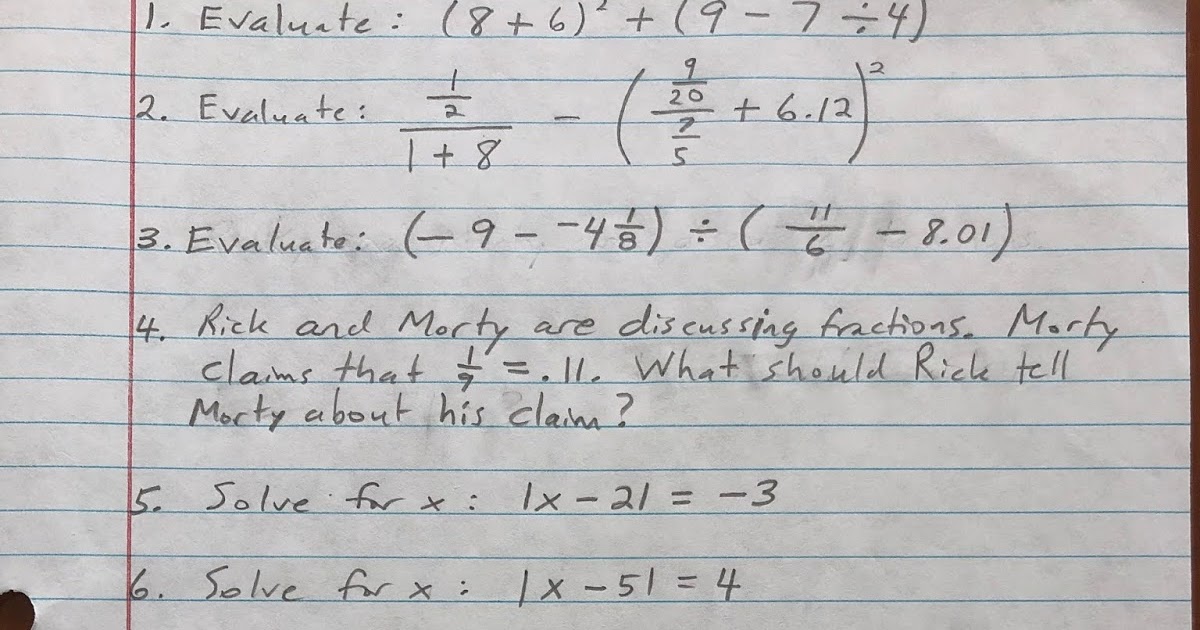 Professor Frank’s Math Blog: Part 1: Algebra Review Practice Problems ...