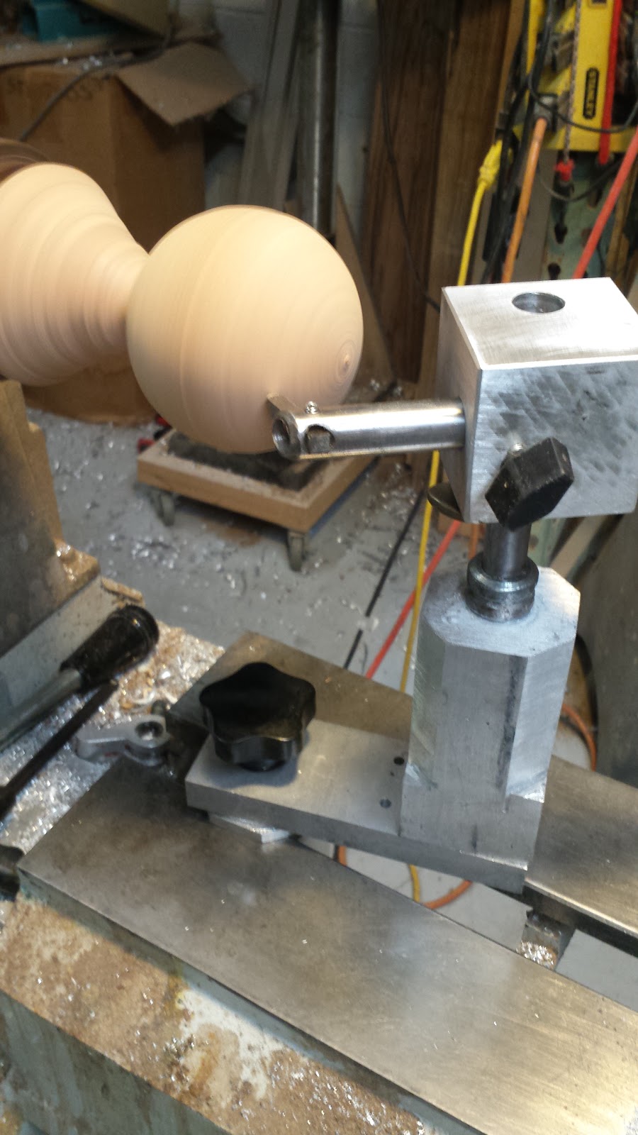 The making of a sphere jig for the wood lathe, on the fly.