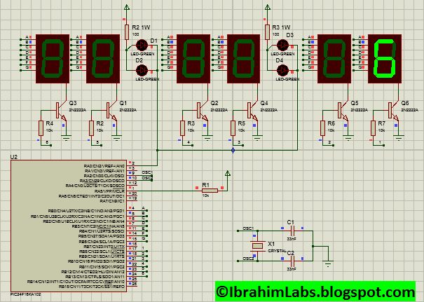 Digital Clock Using 7 Segment Display With Pic Microcontroller Code And Proteus Simulation