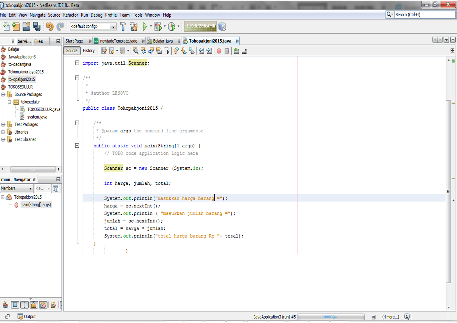 Lembar Portofolio Input Scanner Pada Java