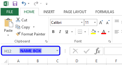 Name Box in Excel