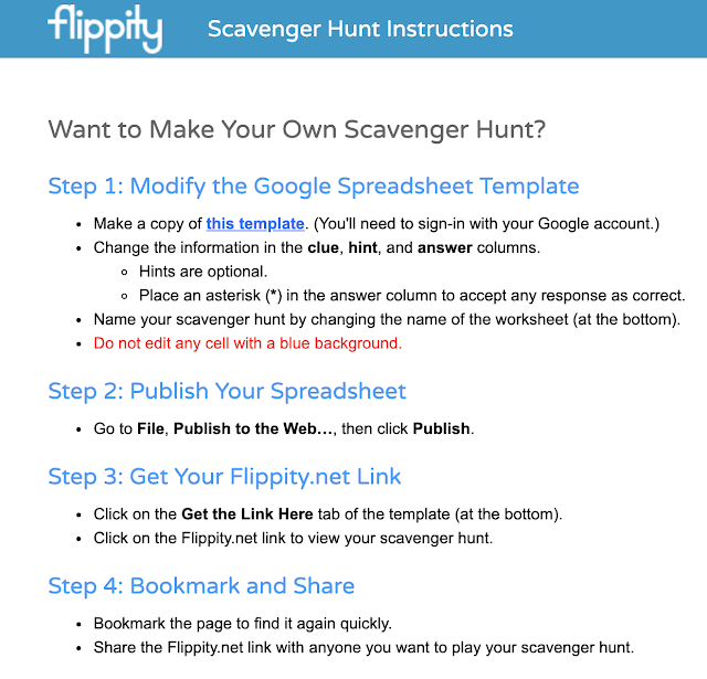 Create Your Own Digital Escape Room With Flippity Scavenger Hunt ...